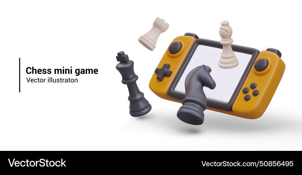 Realistic game console with blank screen black Vector Image