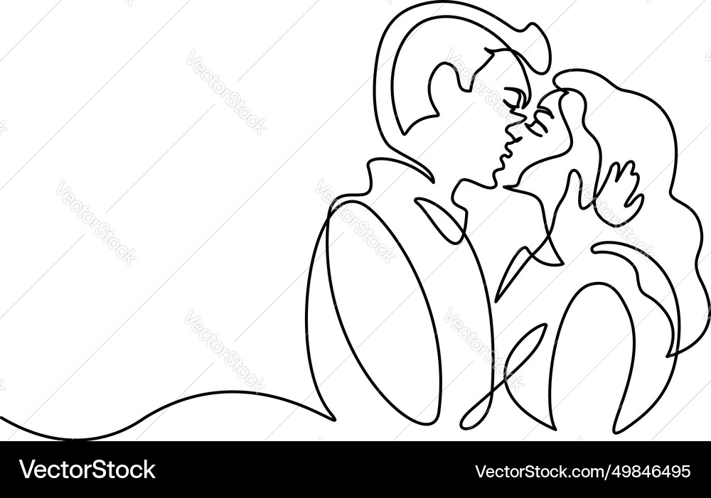 Romantic Kissing Couple Royalty Free Vector Image