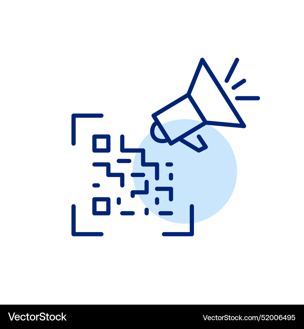 Scan qr code and megaphone marketing Royalty Free Vector