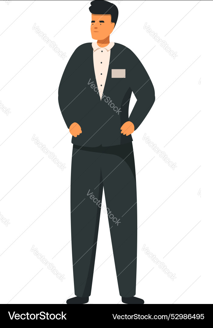 Security guard standing wearing name tag Vector Image