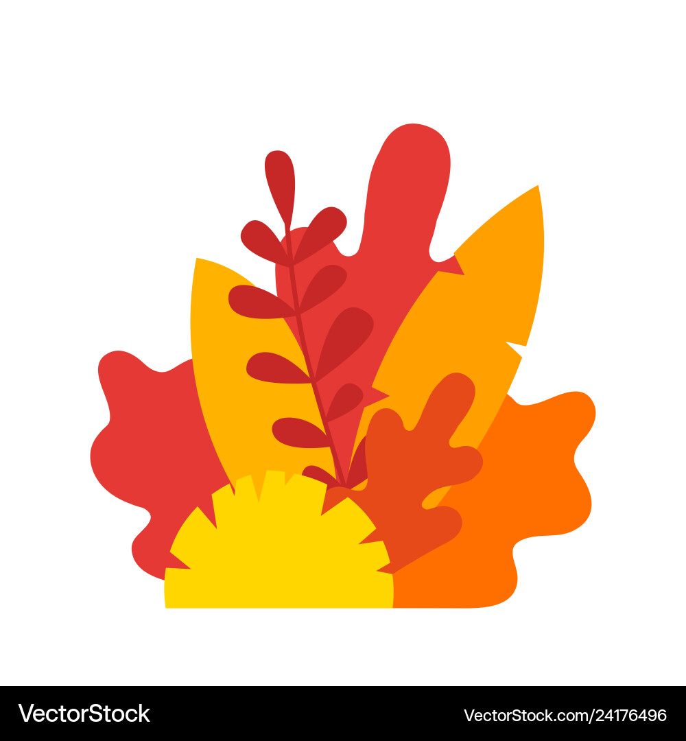 Autumn leaves composition yellow tree leaf Vector Image