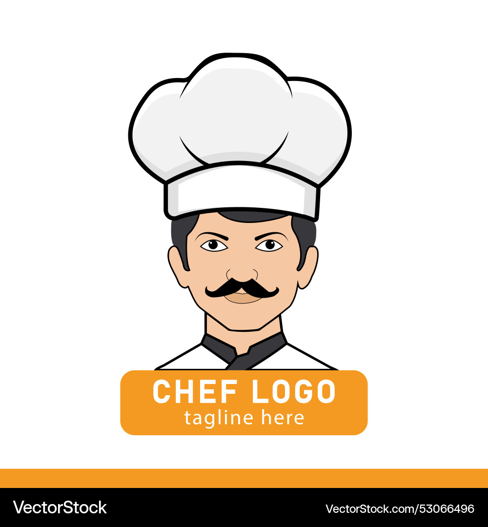 Cartoon chef logo Royalty Free Vector Image - VectorStock