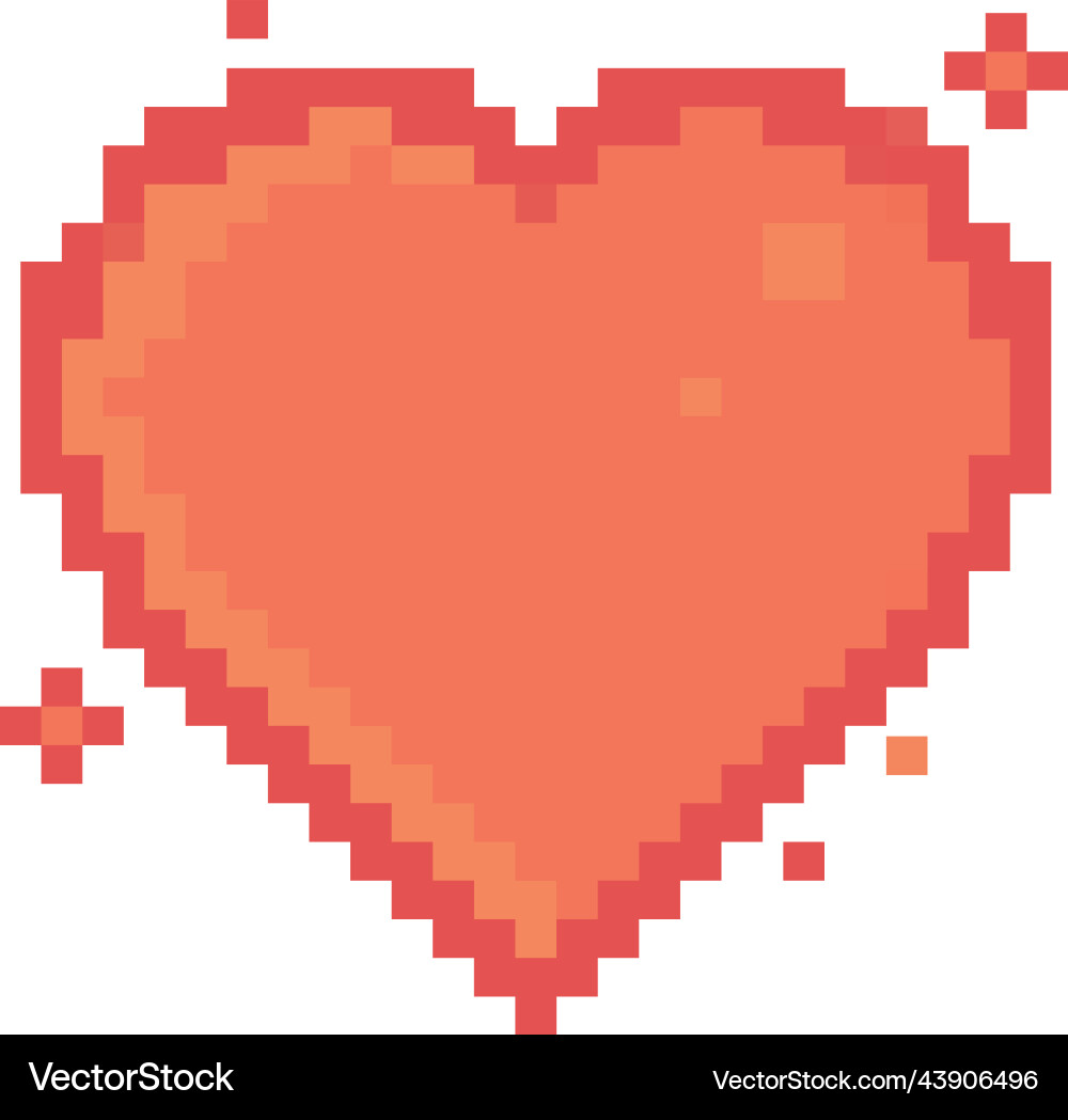 Herz-Pixel Art Lizenzfreies Vektorbild - VectorStock