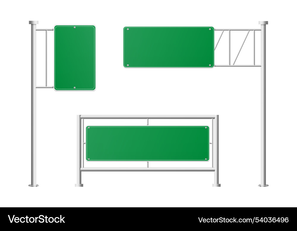Information or warning road signs realistic mockup