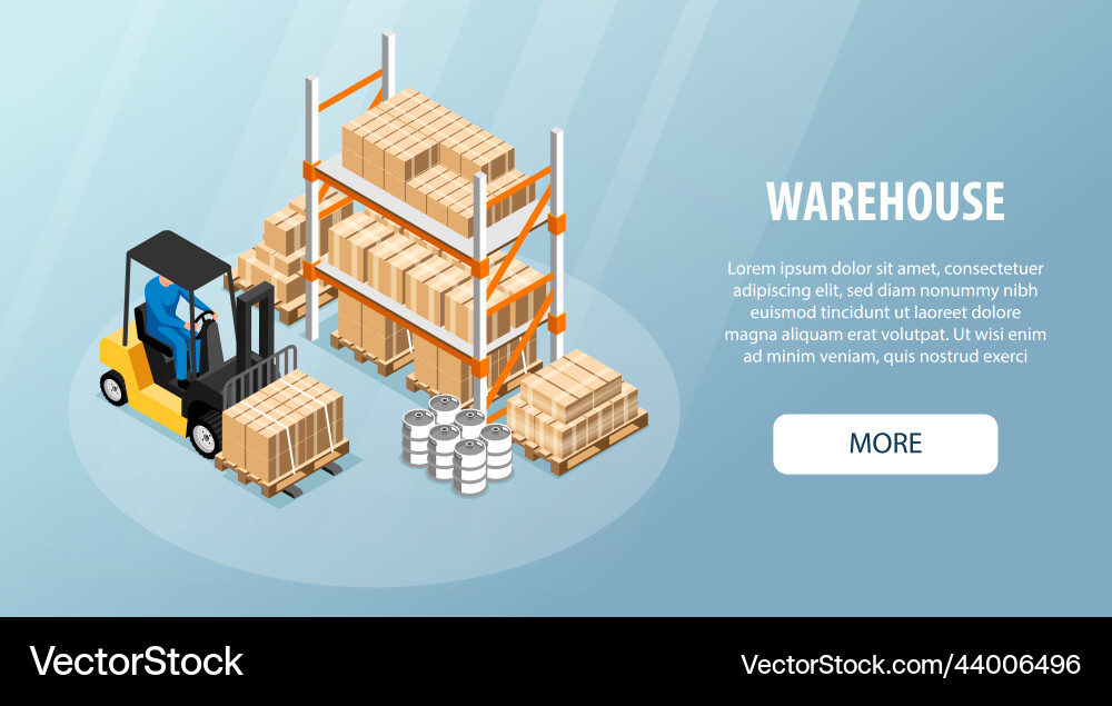 Isometric warehouse interior Royalty Free Vector Image