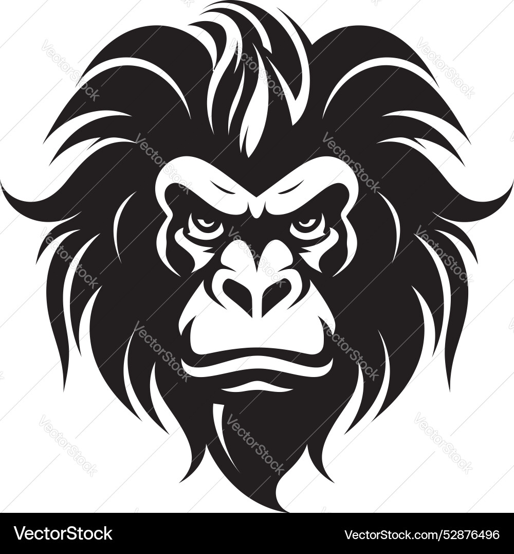 Royal baboon logo noble primate icon Royalty Free Vector