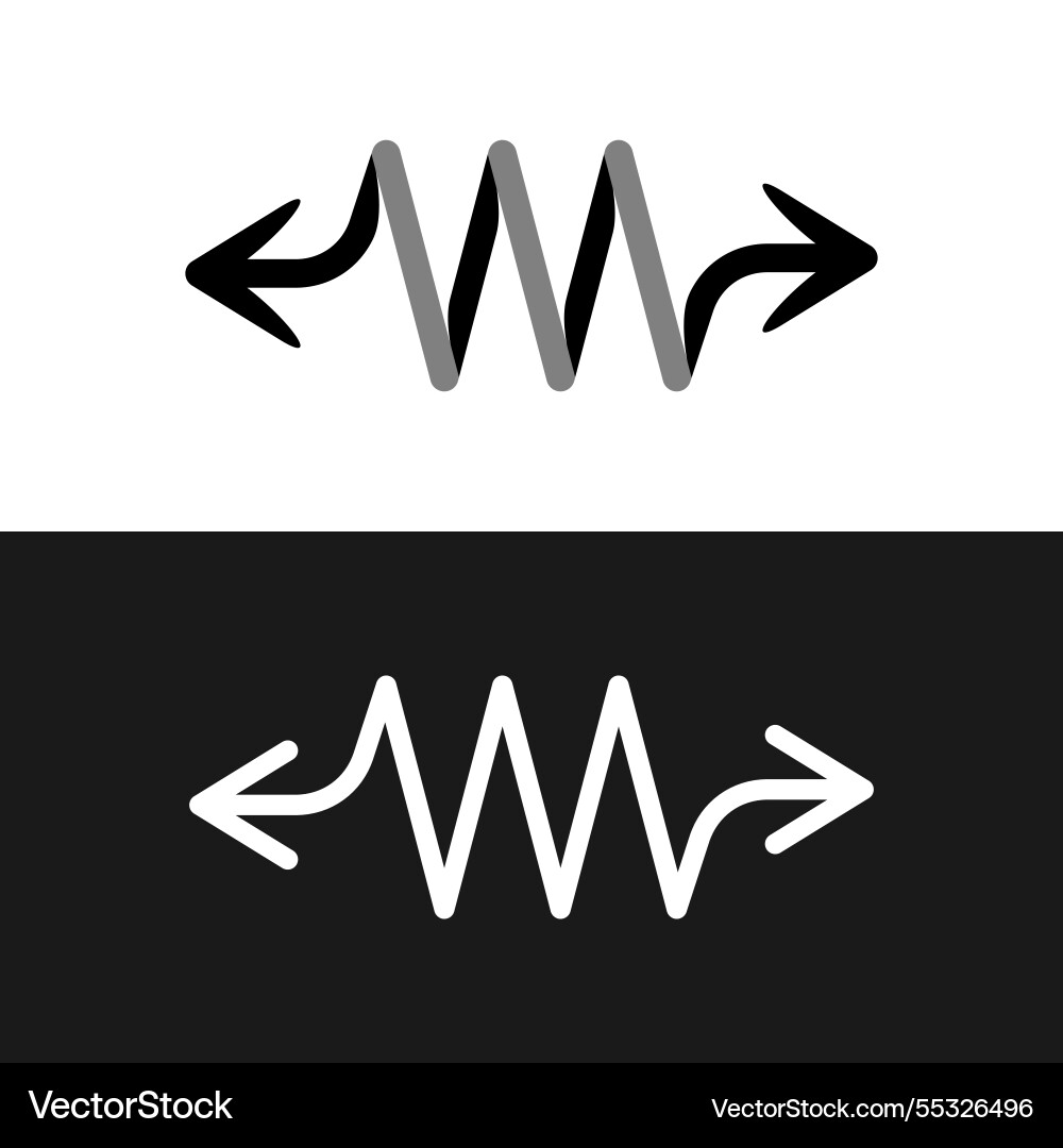 Spring Tension Icon - Stretch & Force Vector Image