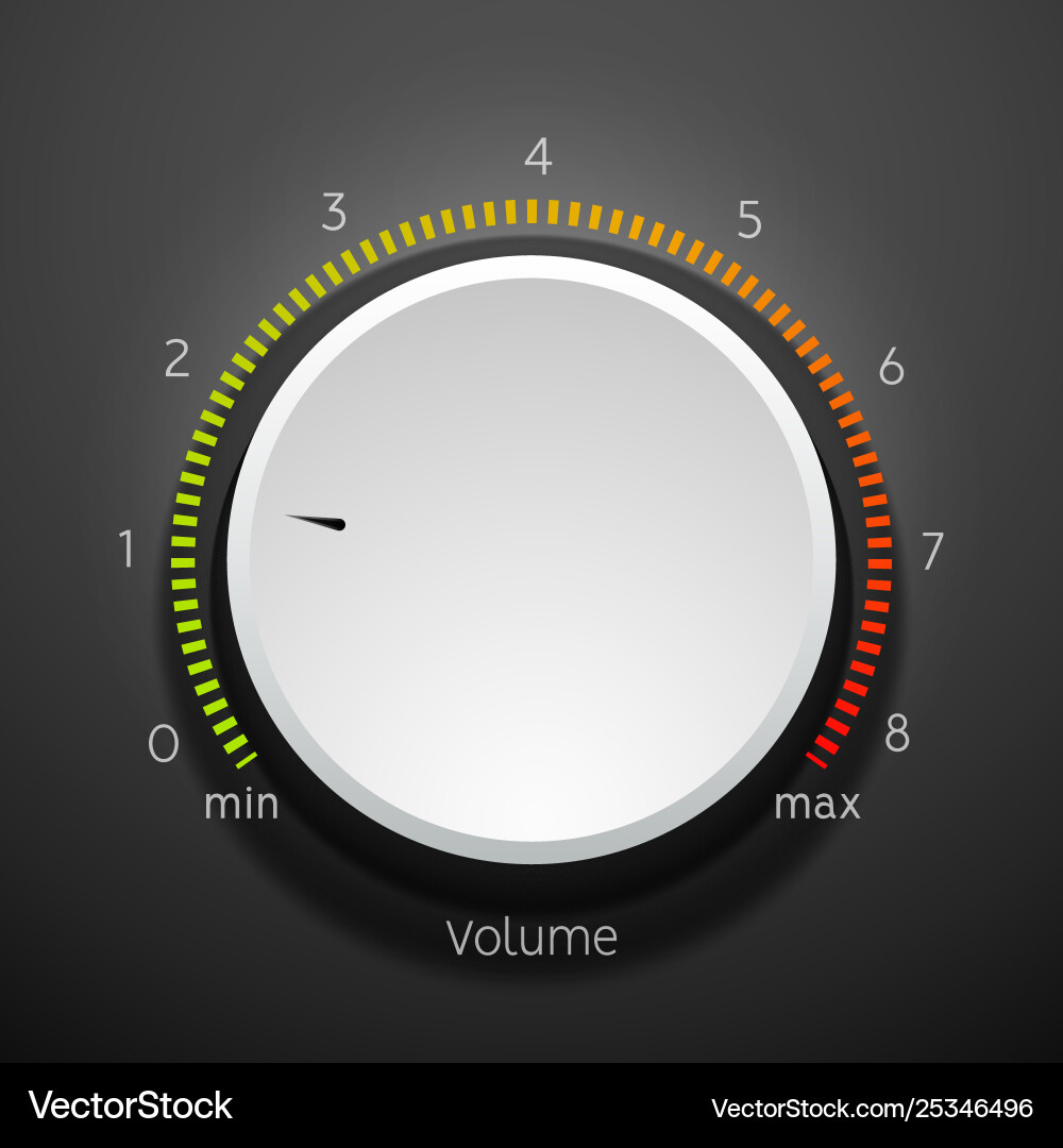 Volume music control knob icon panel audio Vector Image