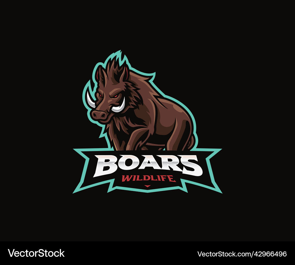 Wild Boar Logo Premium Vector | Wild Boar Mascot Logo Design Vector