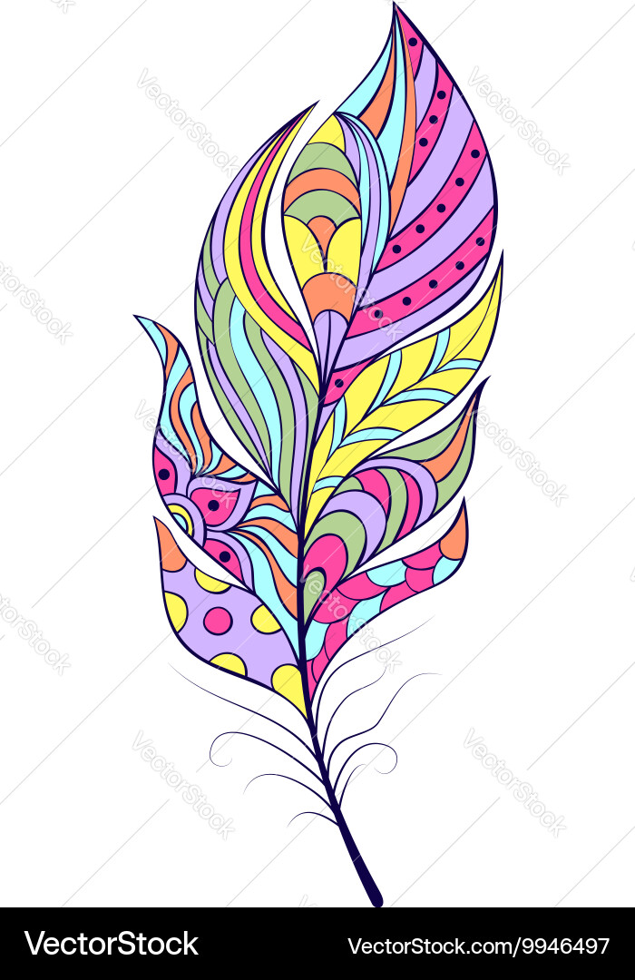 Abstract feather on white background Royalty Free Vector