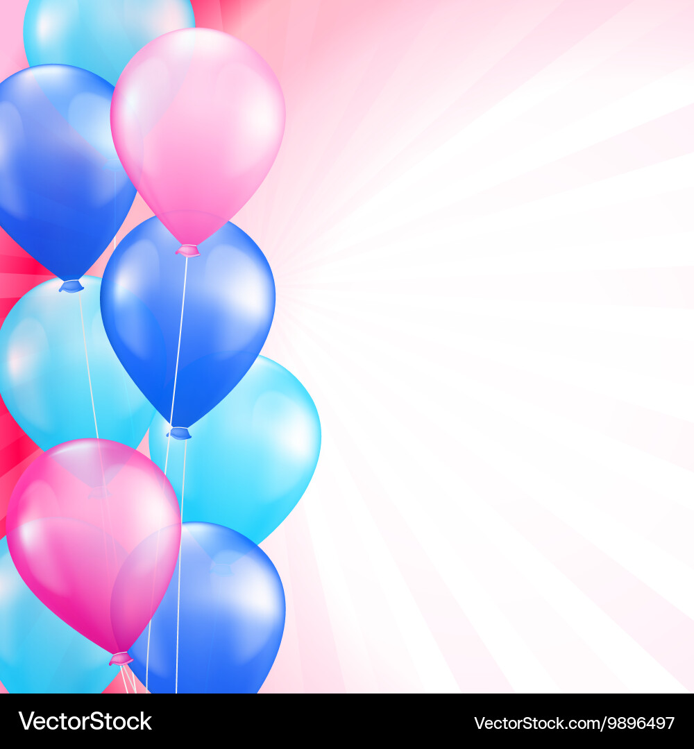 Balloons border Royalty Free Vector Image - VectorStock