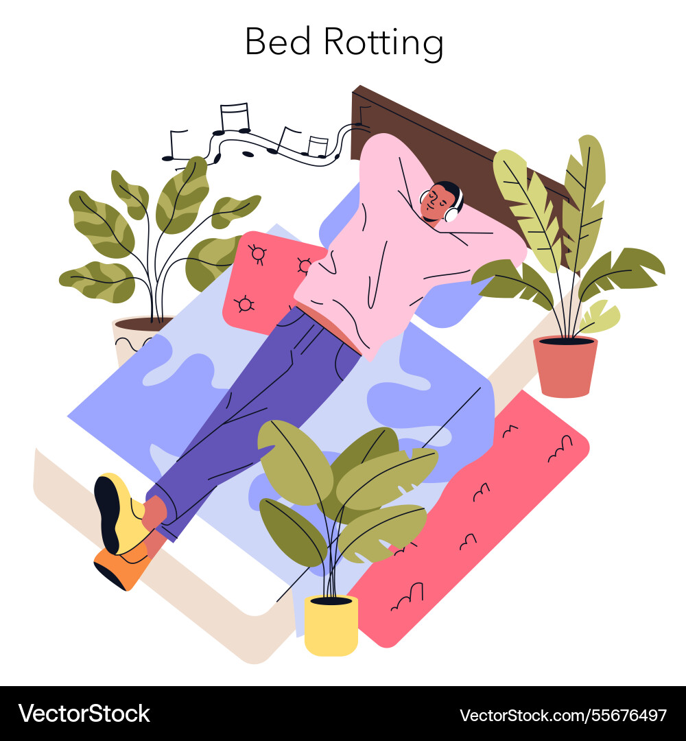 Bed rotting flat Royalty Free Vector Image - VectorStock
