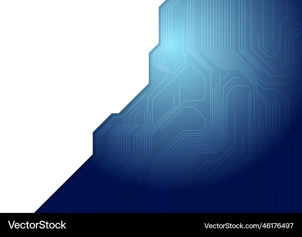 Blue technology circuit board design Royalty Free Vector