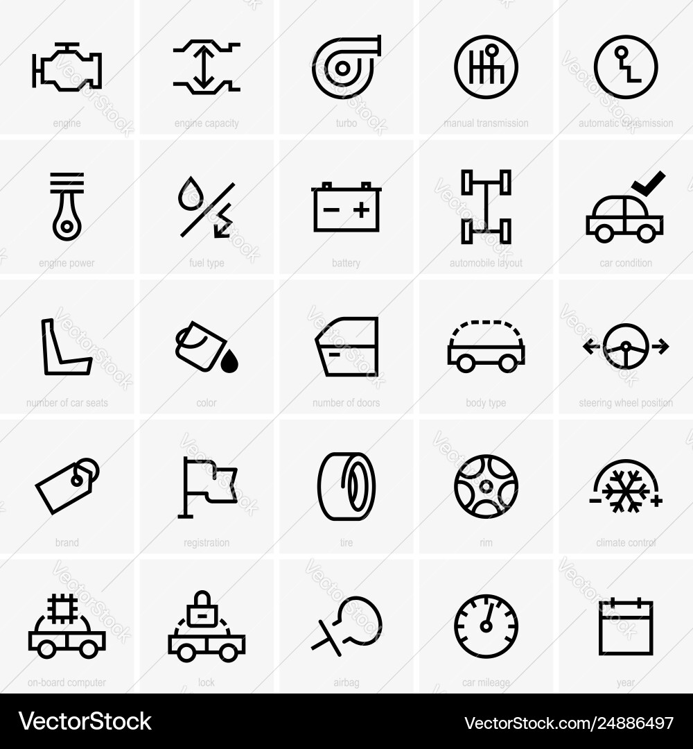 Car features icon Royalty Free Vector Image - VectorStock