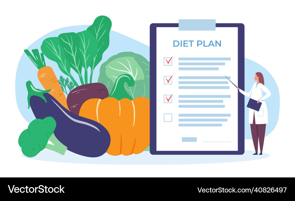 Diet healthy nutrition with fresh vegetables Vector Image