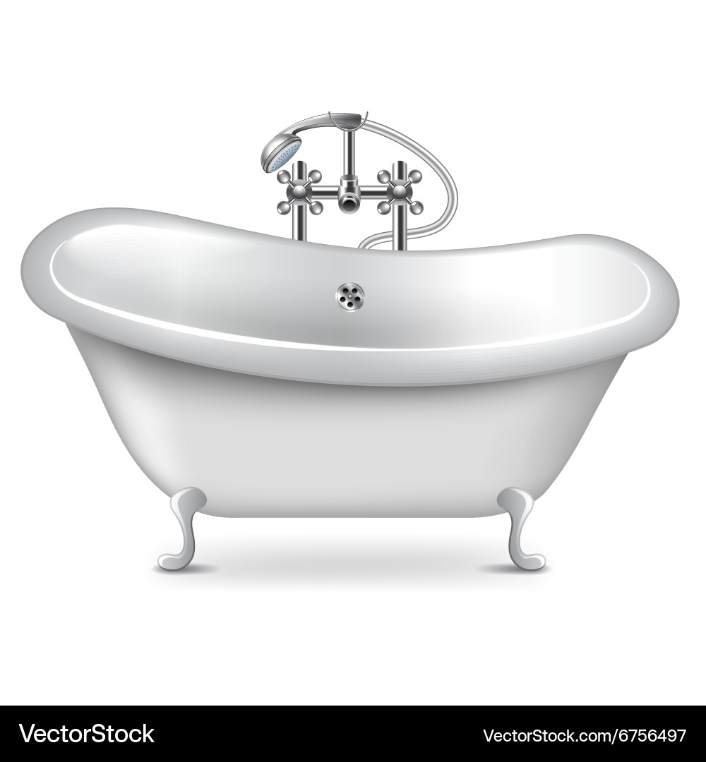 Empty bath isolated on white Royalty Free Vector Image