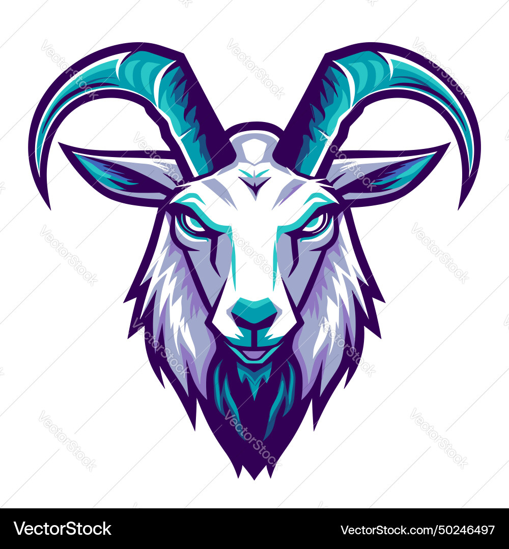 Esport logotype goat icon sticker head Royalty Free Vector