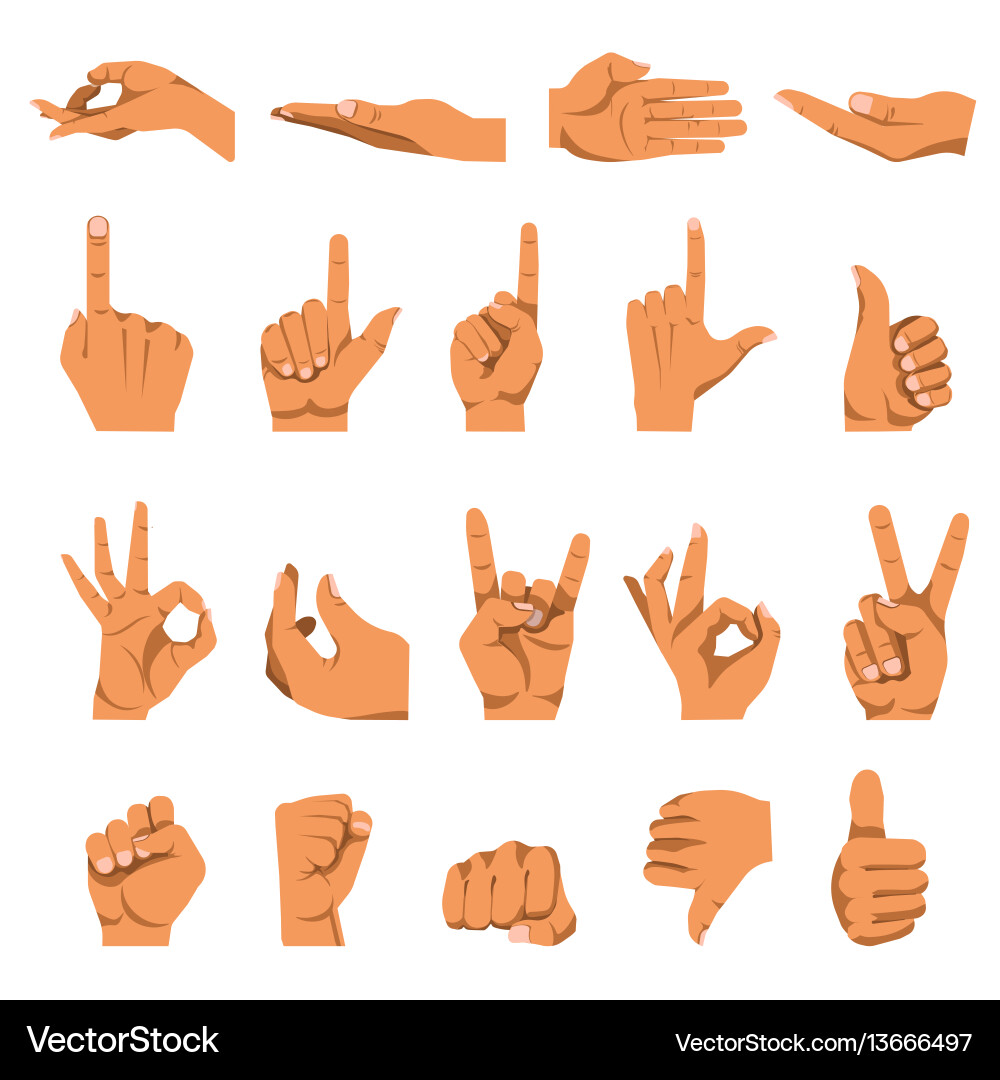 Hand Gestures & Sign Language Icons Royalty Free Vector