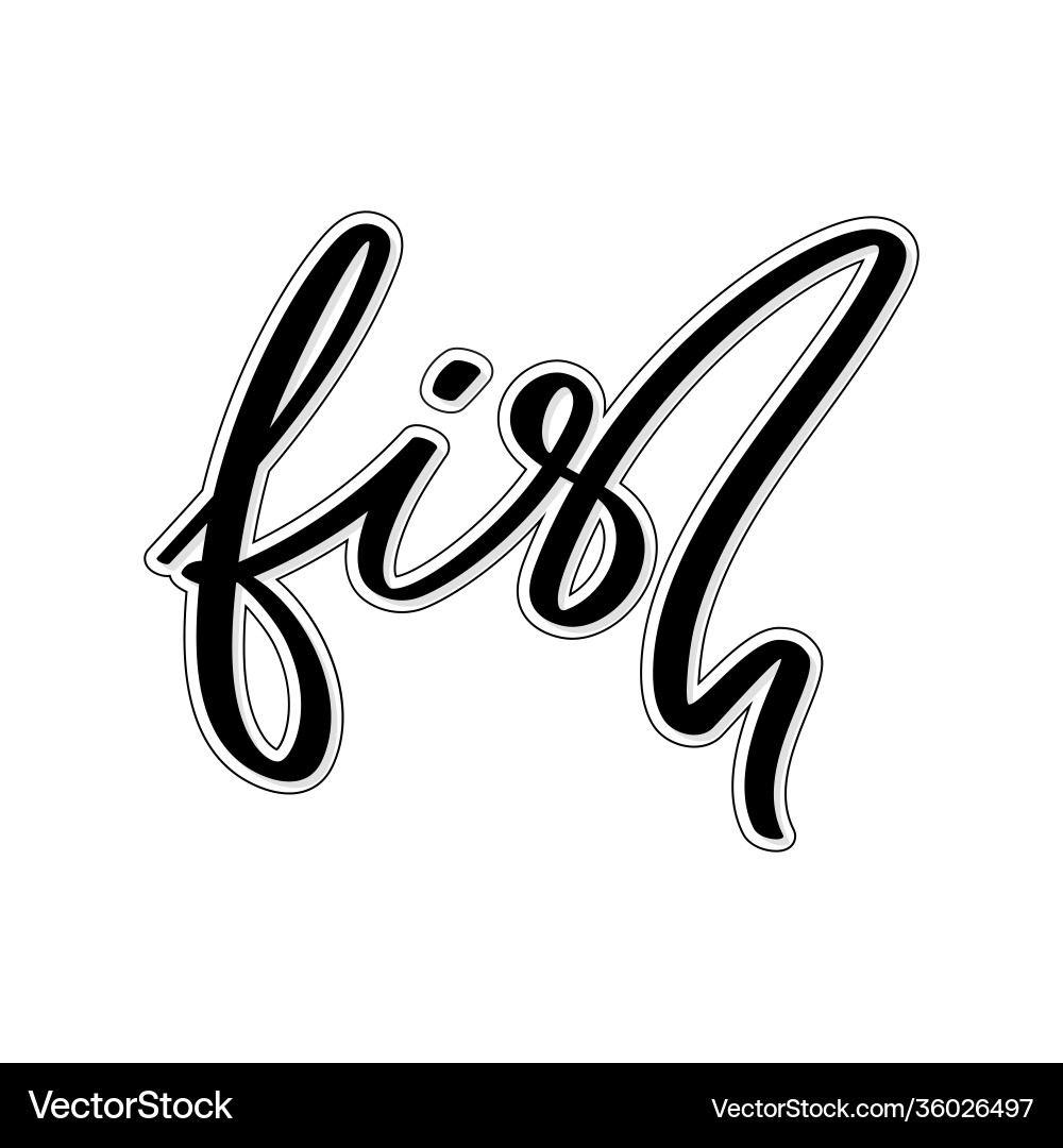 Lettering word fish Royalty Free Vector Image - VectorStock