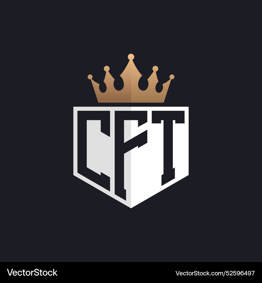 Luxury cft logo with crown elegant initials Vector Image