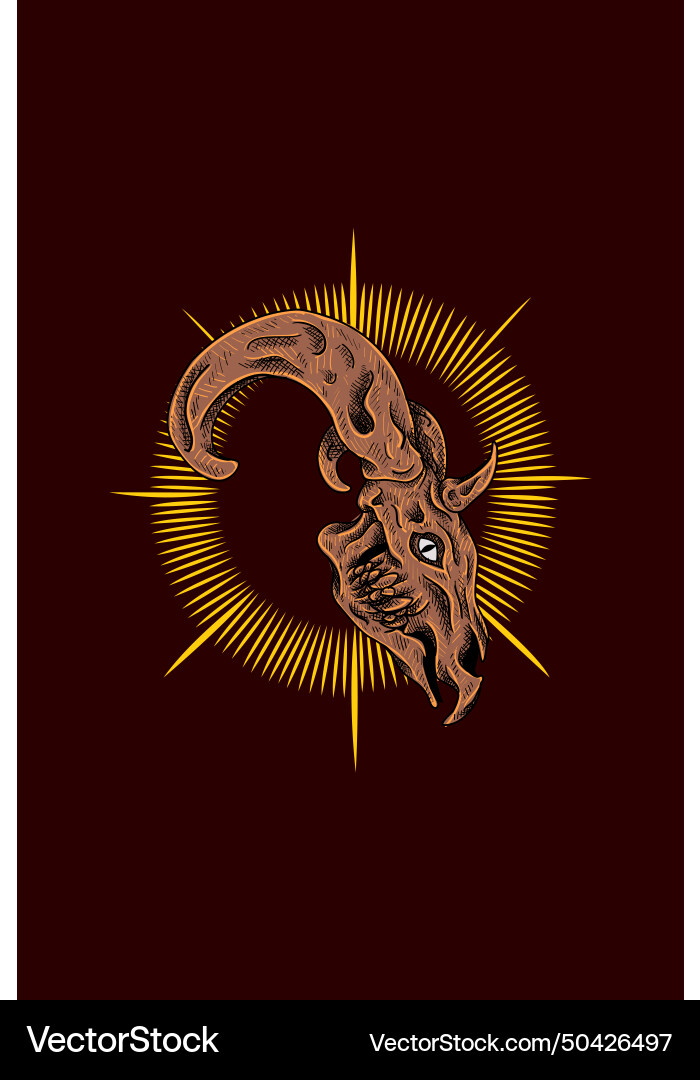 Monster goat skull Royalty Free Vector Image - VectorStock