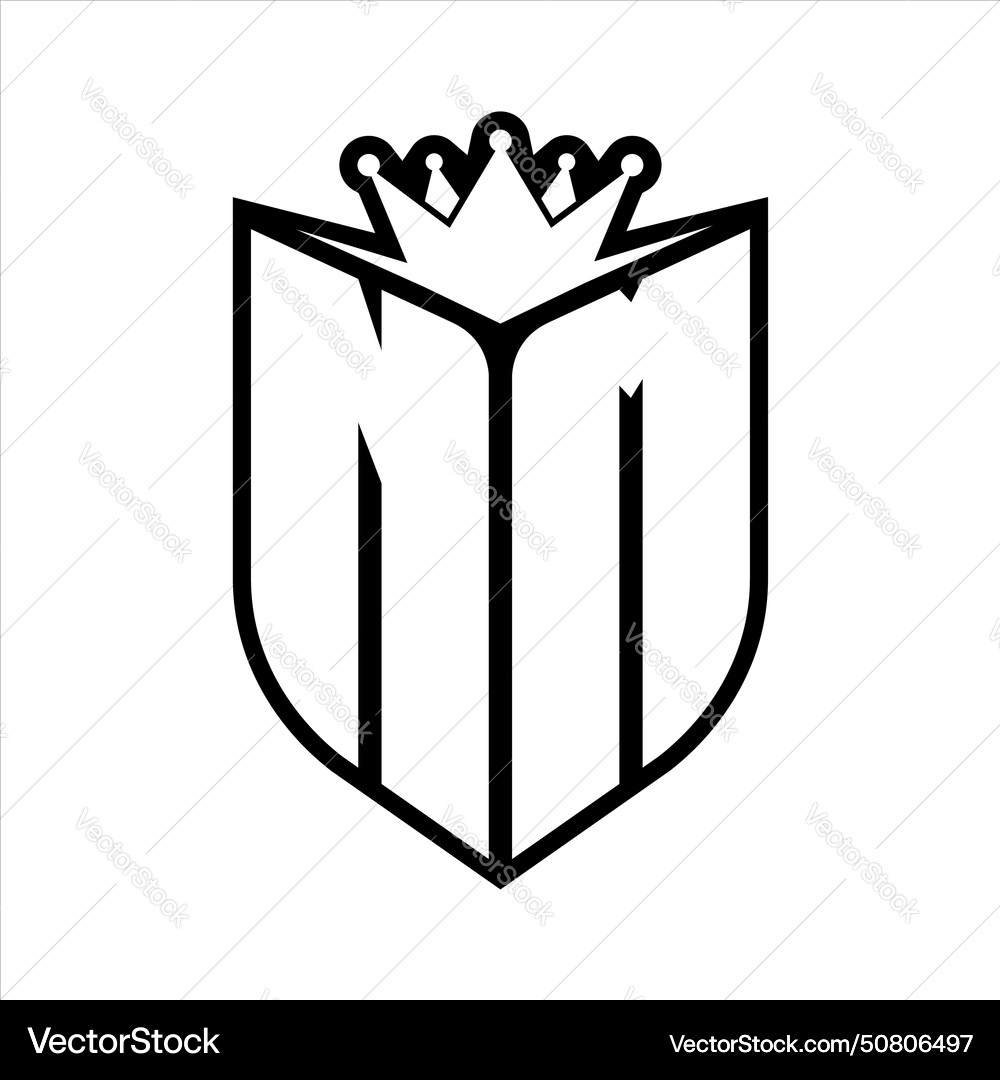 Nm letter bold monogram with shield shape Vector Image