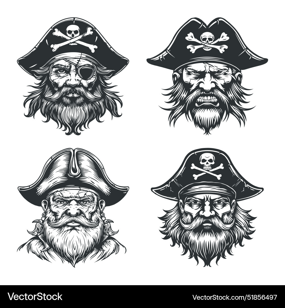 Pirate face clipart Royalty Free Vector Image - VectorStock