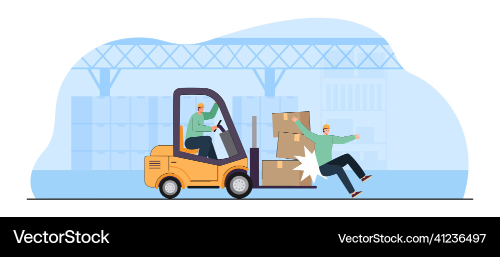 Worker getting injured in warehouse Royalty Free Vector