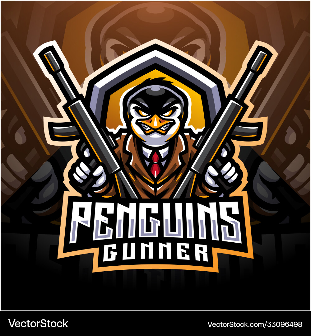Angry Penguin Esports Mascot Logo Royalty Free Vector Image