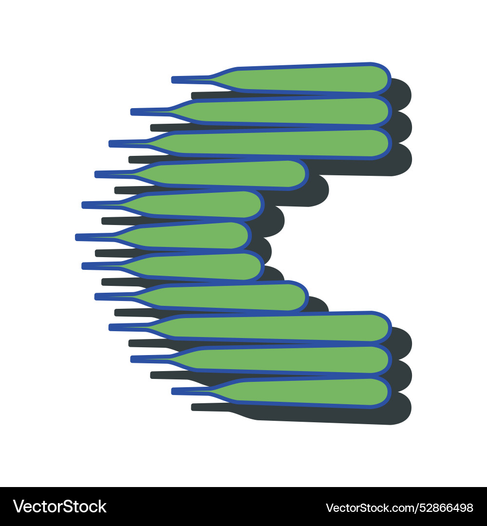 Art wind initial caps font capital letter c design