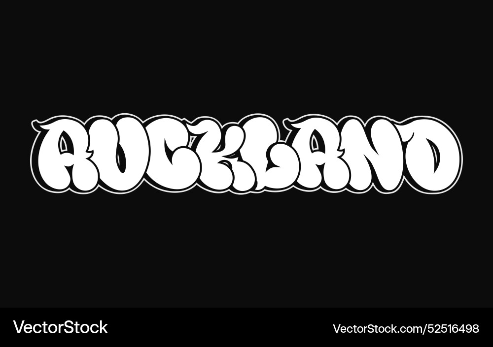 Auckland city - single word letters graffiti Vector Image