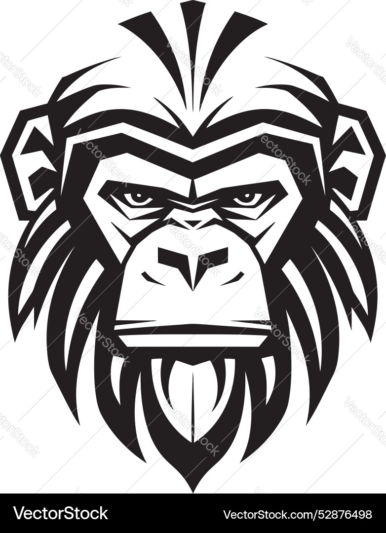 Baboon regal emblem leadership symbol Royalty Free Vector