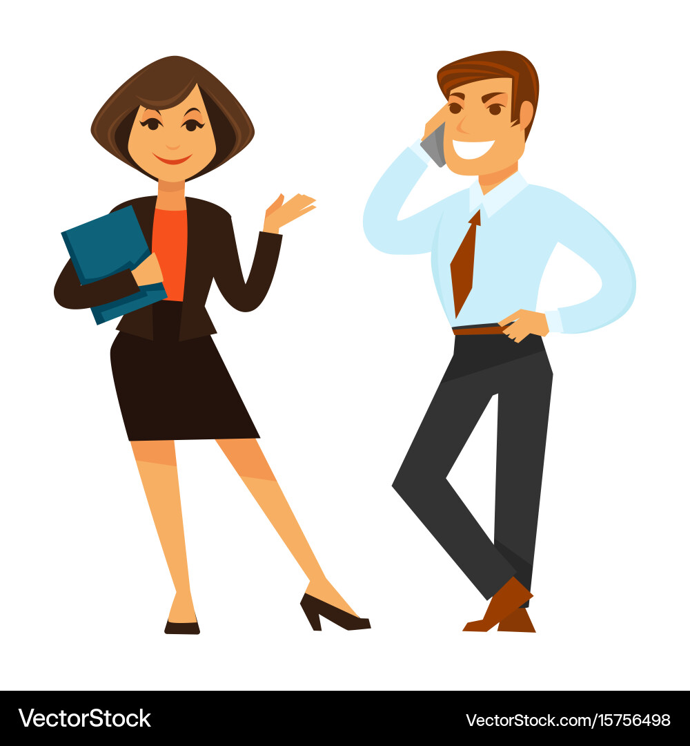 Business Colleagues Talking Royalty Free Vector Image