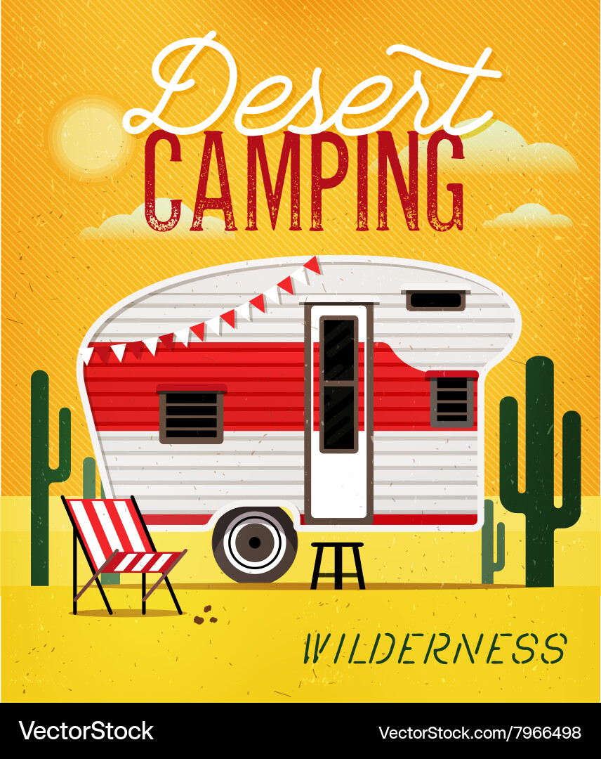 Camping trailer Royalty Free Vector Image - VectorStock
