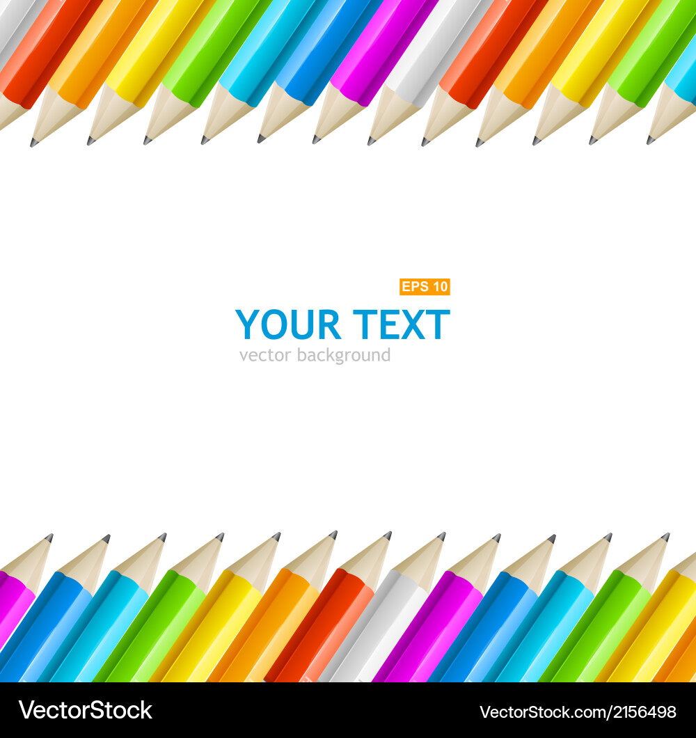 Colorful rainbow pencil text banner Royalty Free Vector