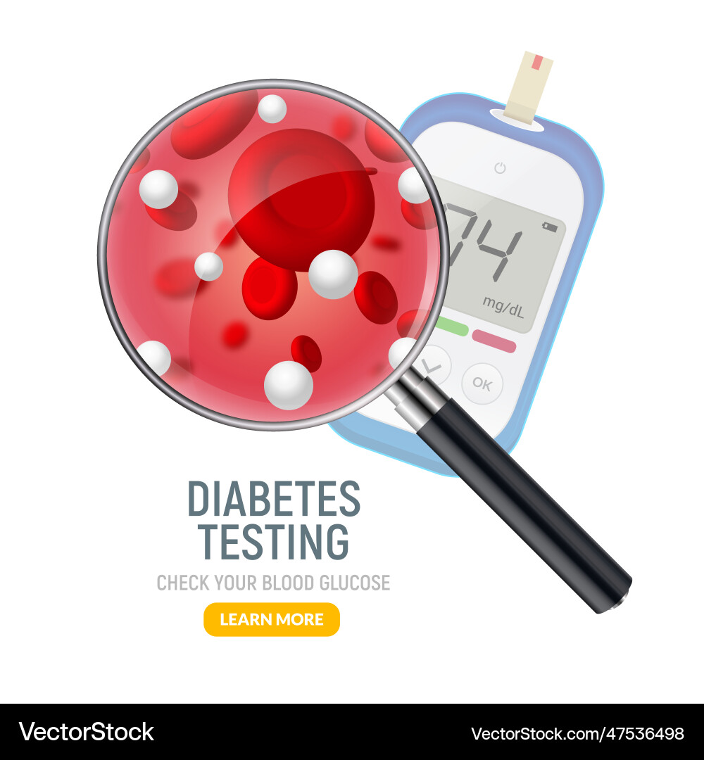 Glucose sugar test glucometer blood Royalty Free Vector