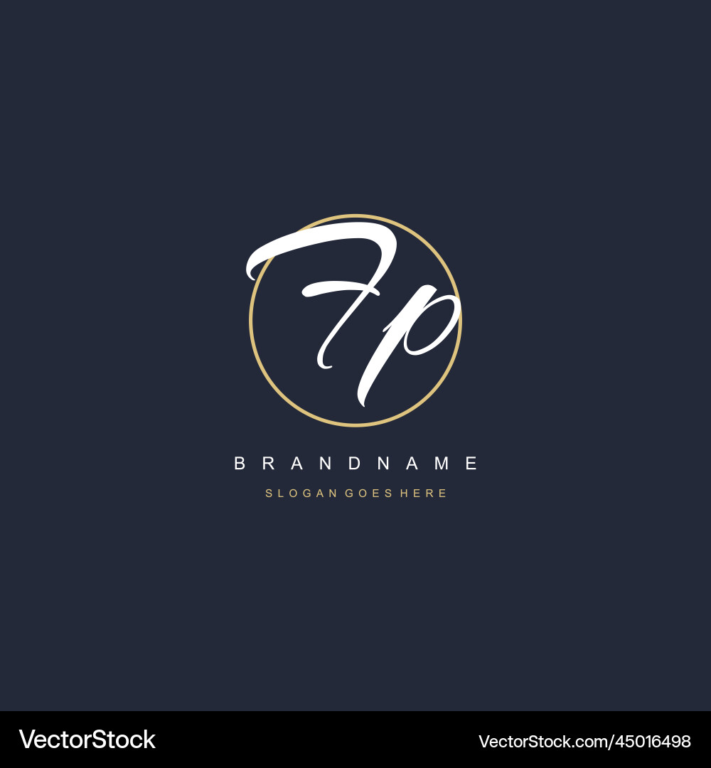 Initial letter fp logo monogram feminine style Vector Image
