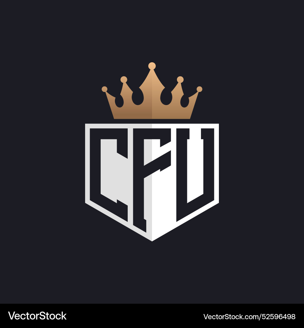 Luxury cfu logo with crown elegant initials Vector Image