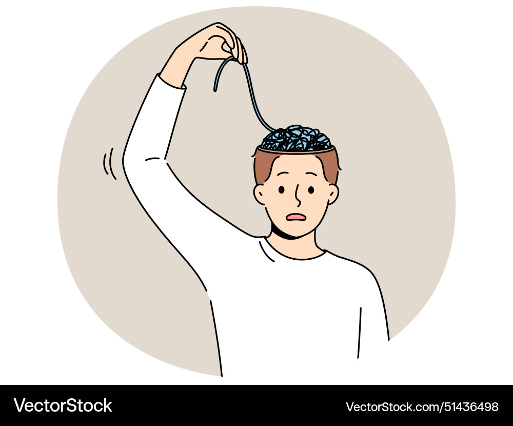 Man with mental problems associated confusion Vector Image