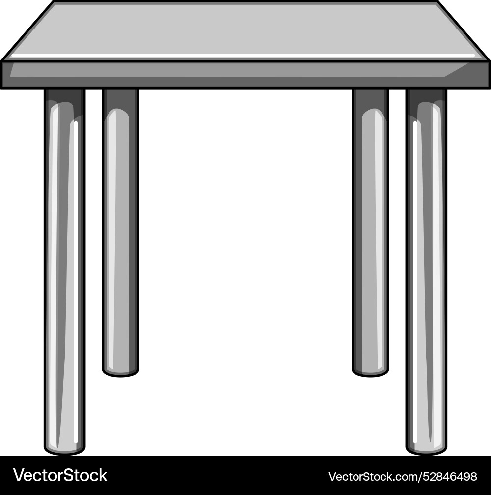 Minimalist metal table cartoon Royalty Free Vector Image