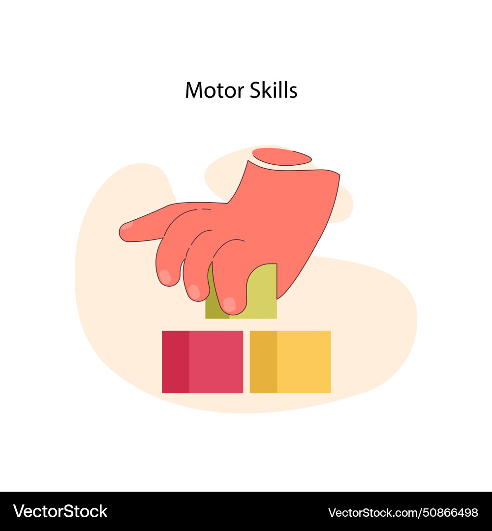 Motor skills concept flat Royalty Free Vector Image