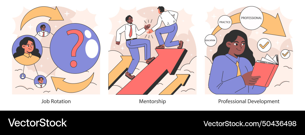 Professional growth set pathways and strategies Vector Image Professional growth set pathways and strategies Vector Image