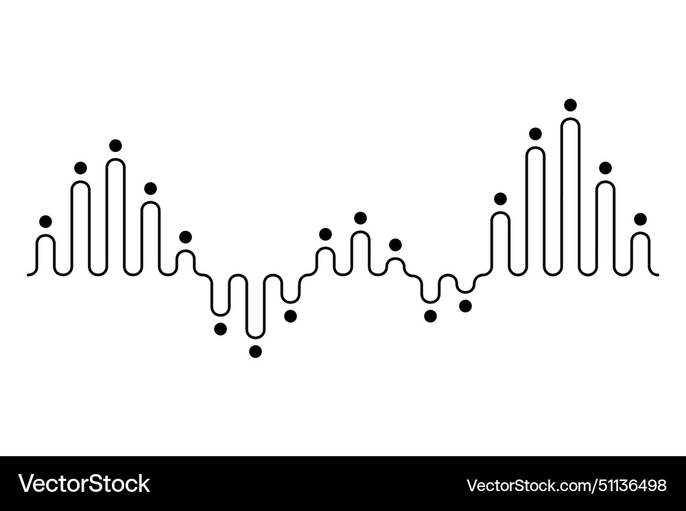 Sound wave audio digital equalizer technology Vector Image