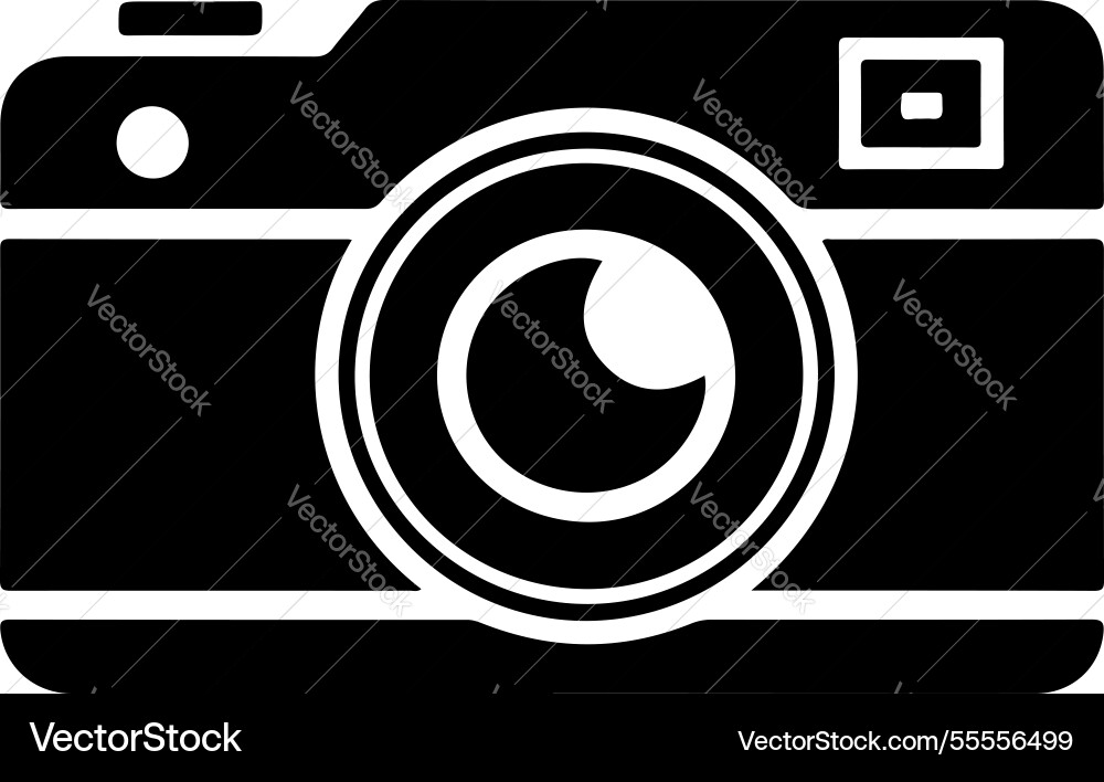 A photo camera design element for logo label sign Vector Image