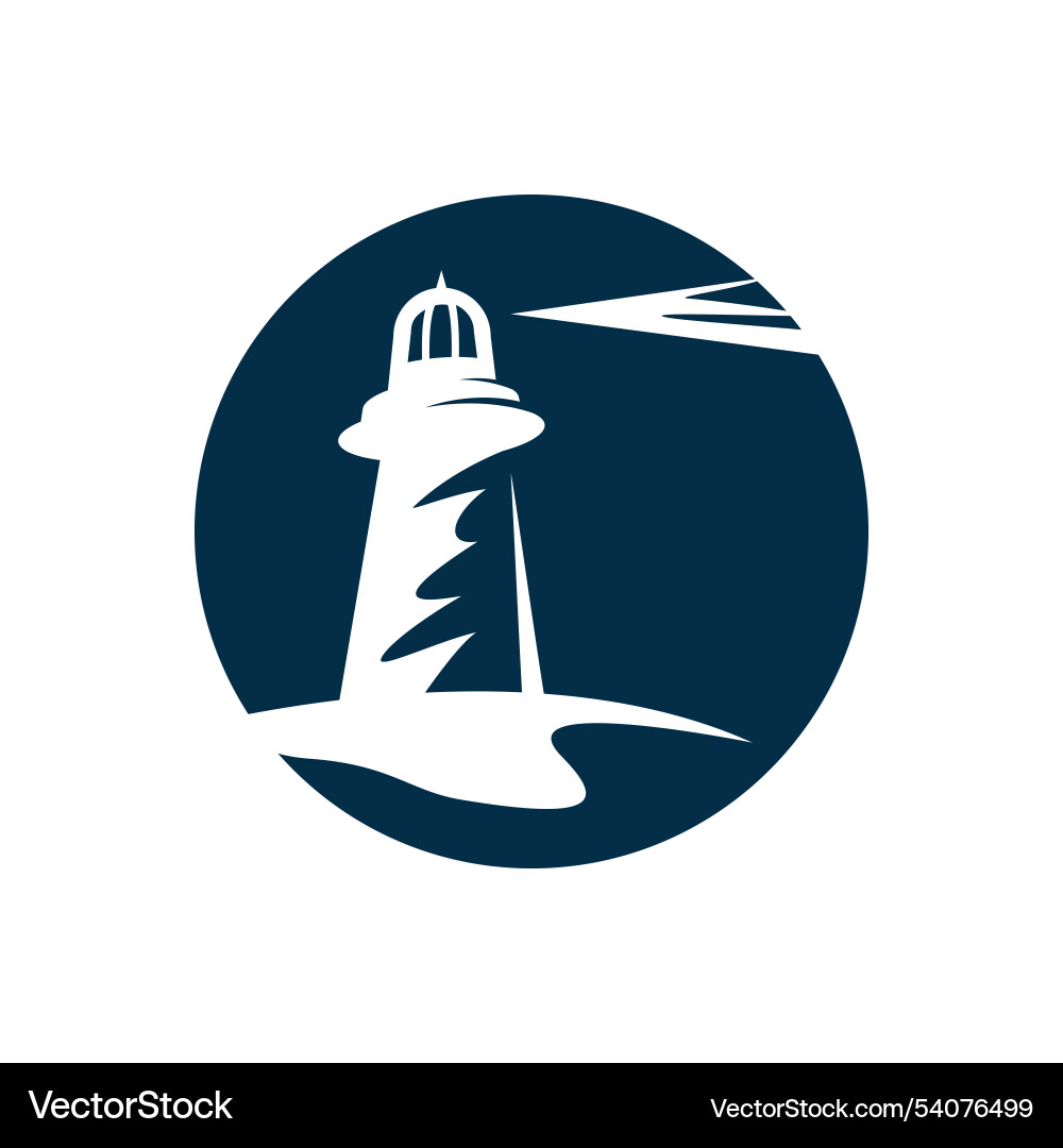 Abstract flat style beacon lighthouse logo design Vector Image