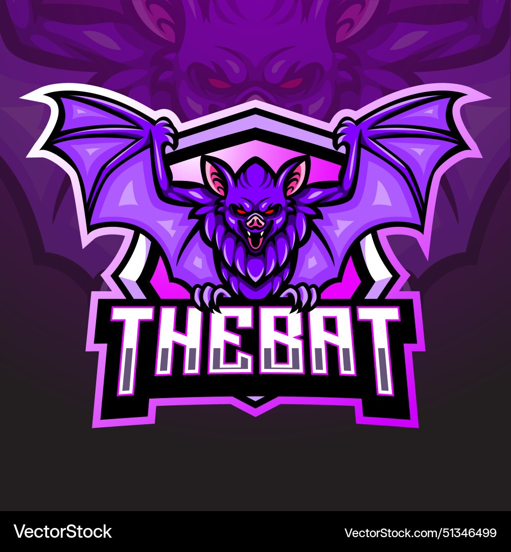 Bat mascot esport logo design Royalty Free Vector Image