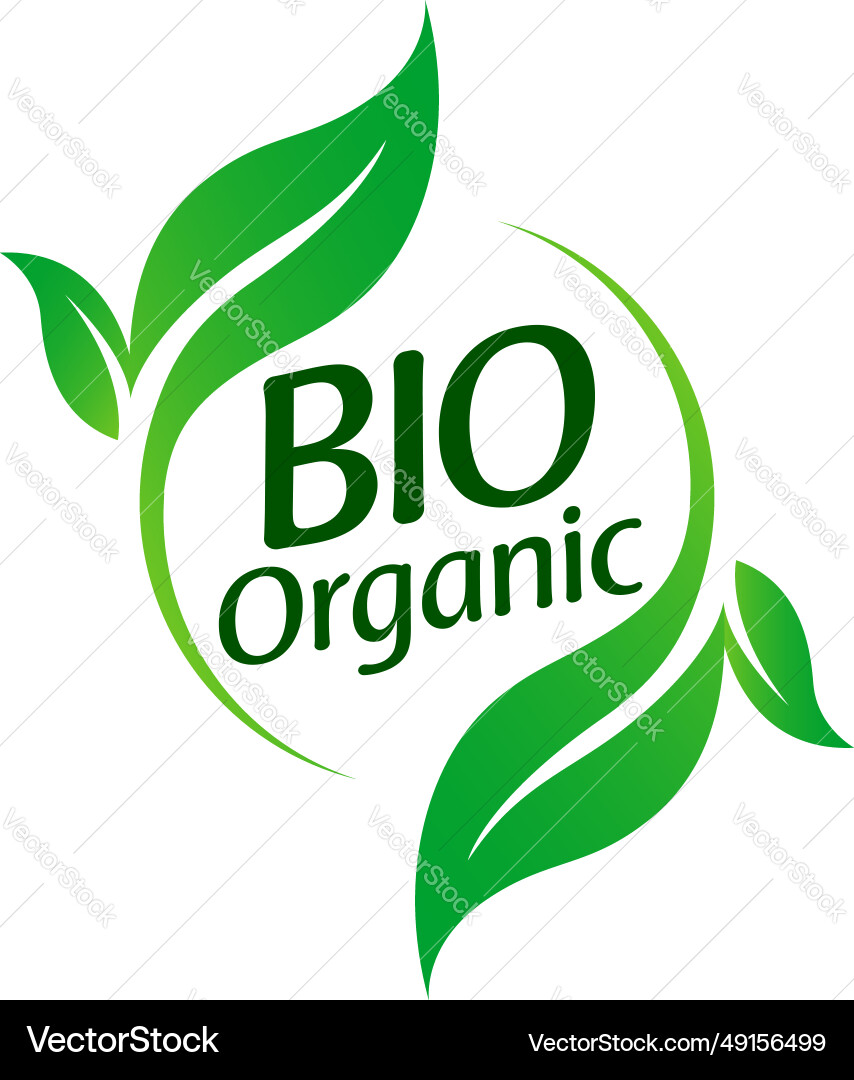 Bio organic logo symbol Royalty Free Vector Image