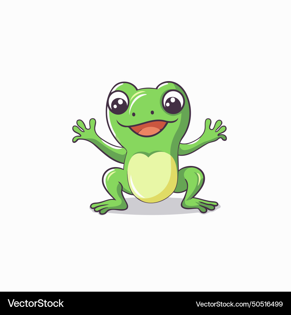 Cute cartoon frog character isolated on white Vector Image