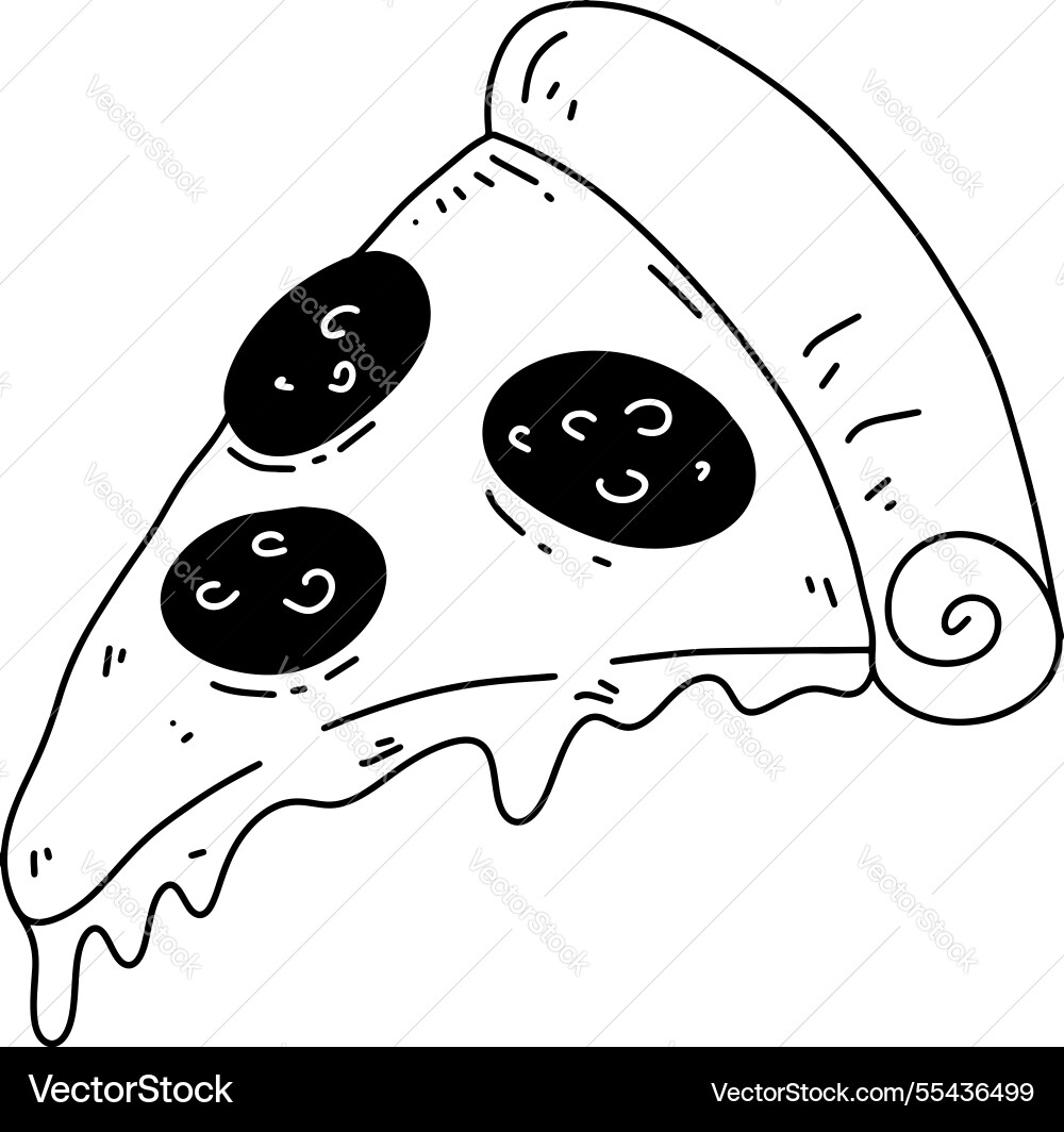 Hand drawn pizza doodle style Royalty Free Vector Image