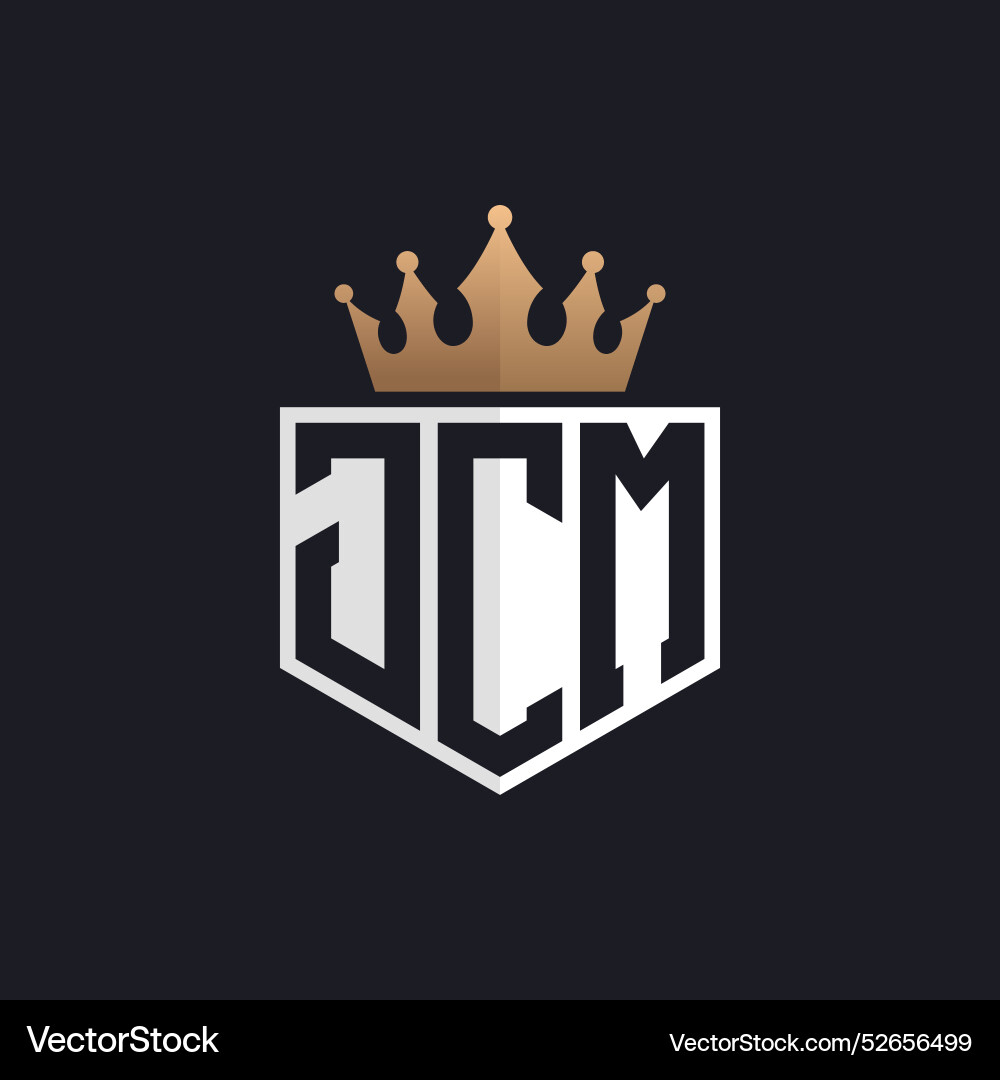 Luxury jcm logo with crown elegant initials Vector Image